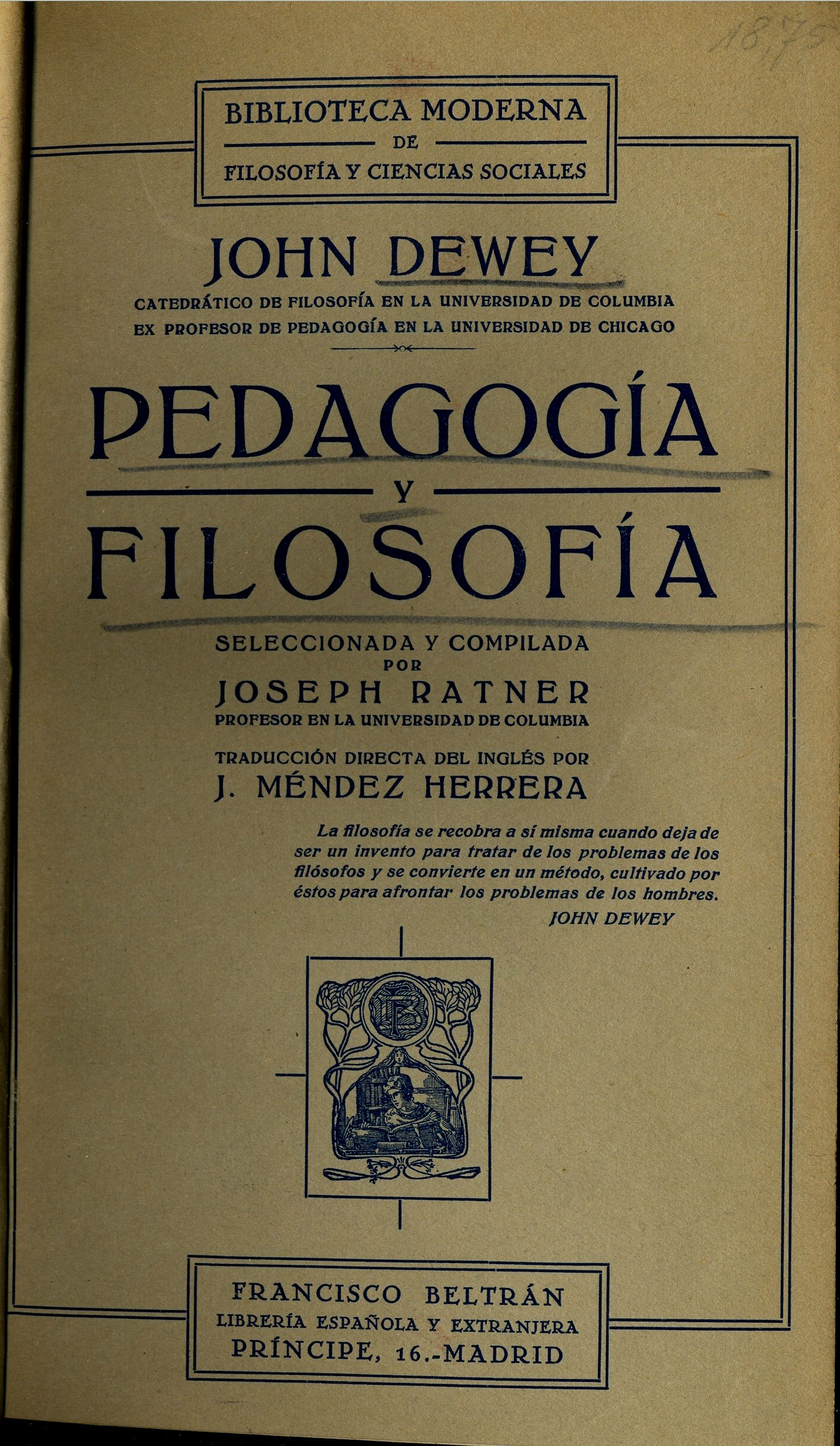 Principales obras de John Dewey sobre Educación | Biblioteca de la ...